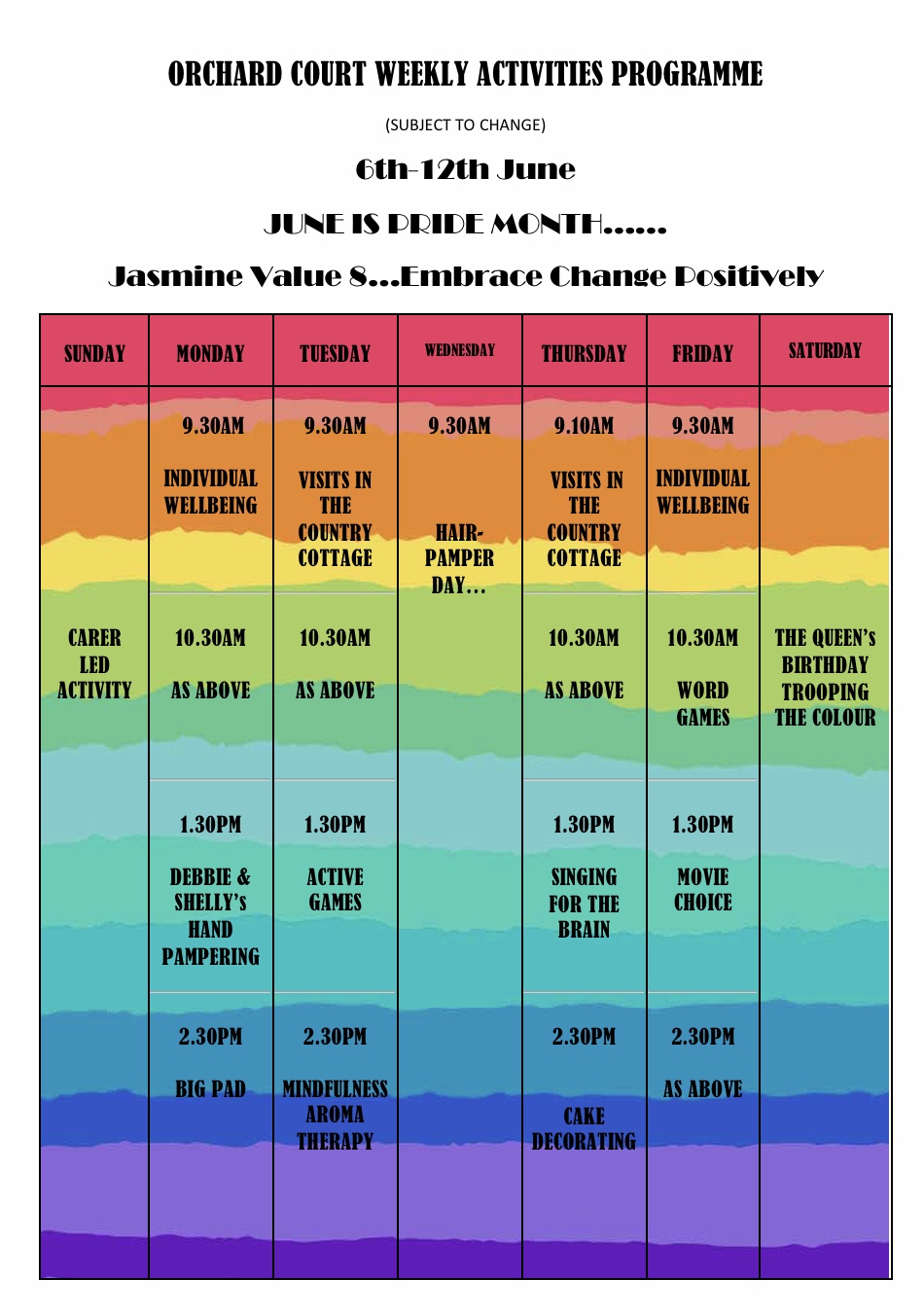 Care Home Activities at Orchard Court Offer a Varied Programme